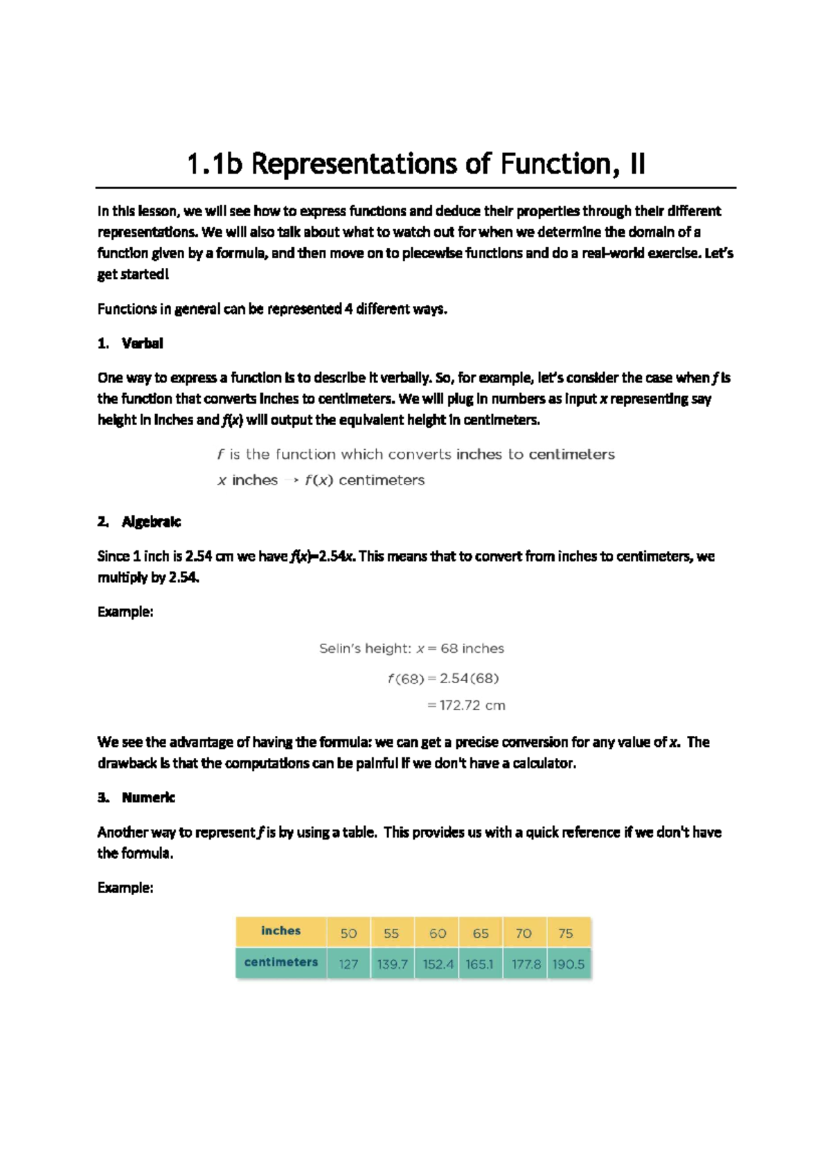 Calc I 2 - Calc 1 - 1 Representations of Function, Il In this lesson, we will see how to express ...