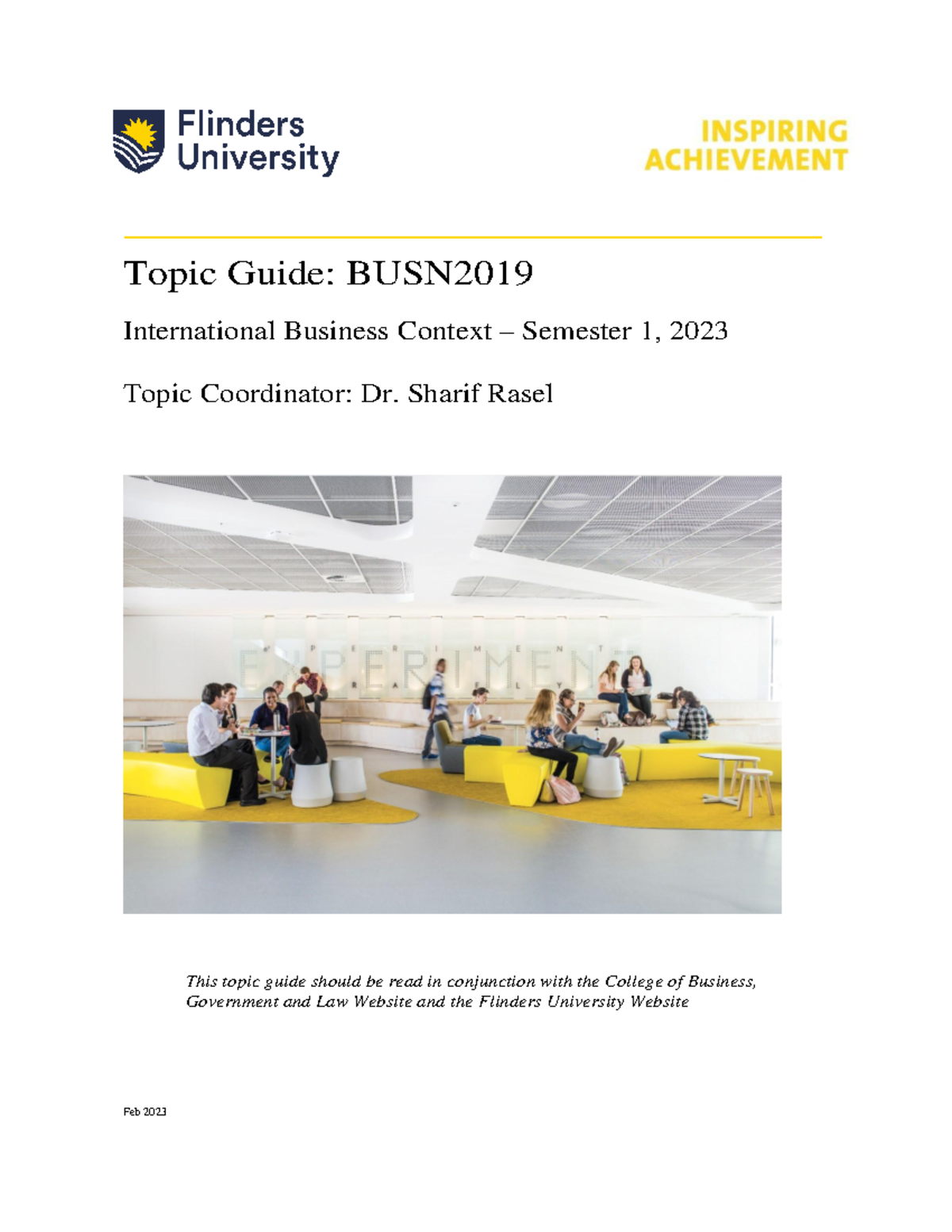 BUSN2019 International Business Context 2023 - Topic Guide: BUSN ...