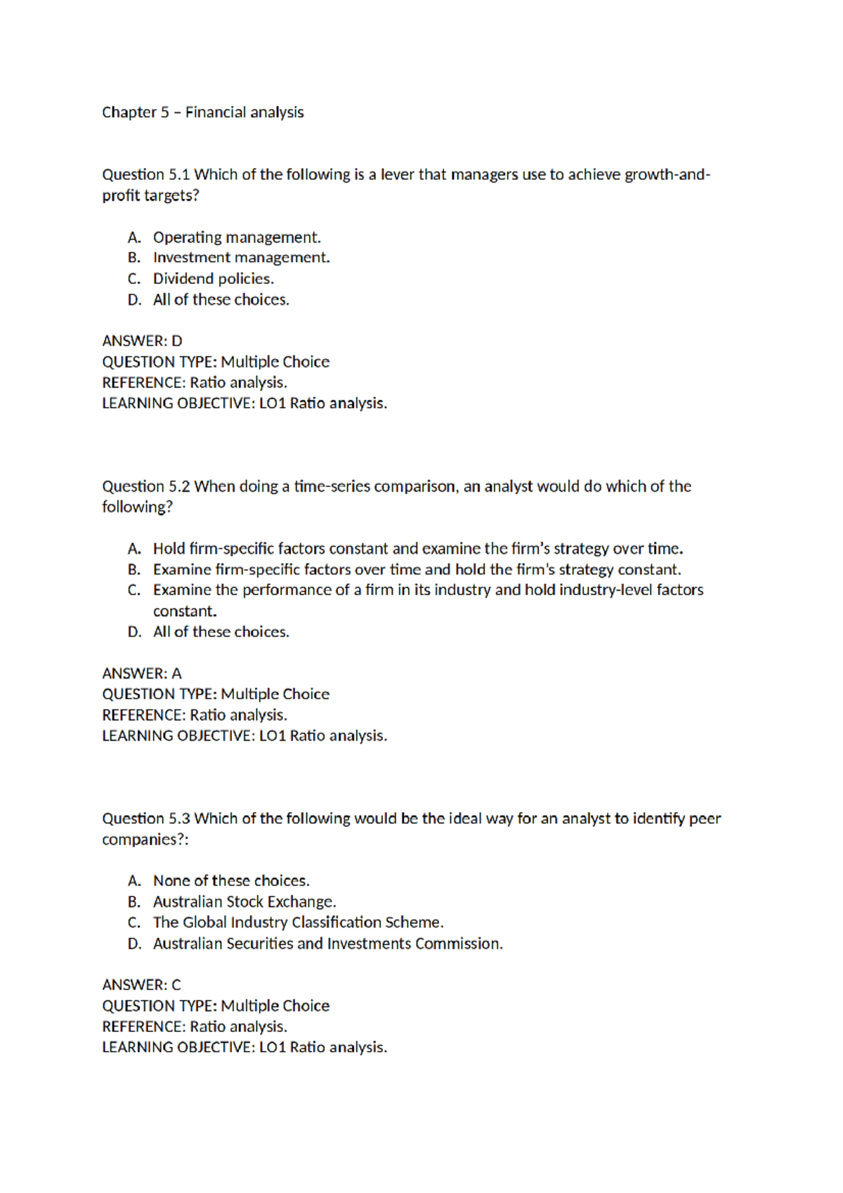 Test Questions with Answers - First Year English - Studocu