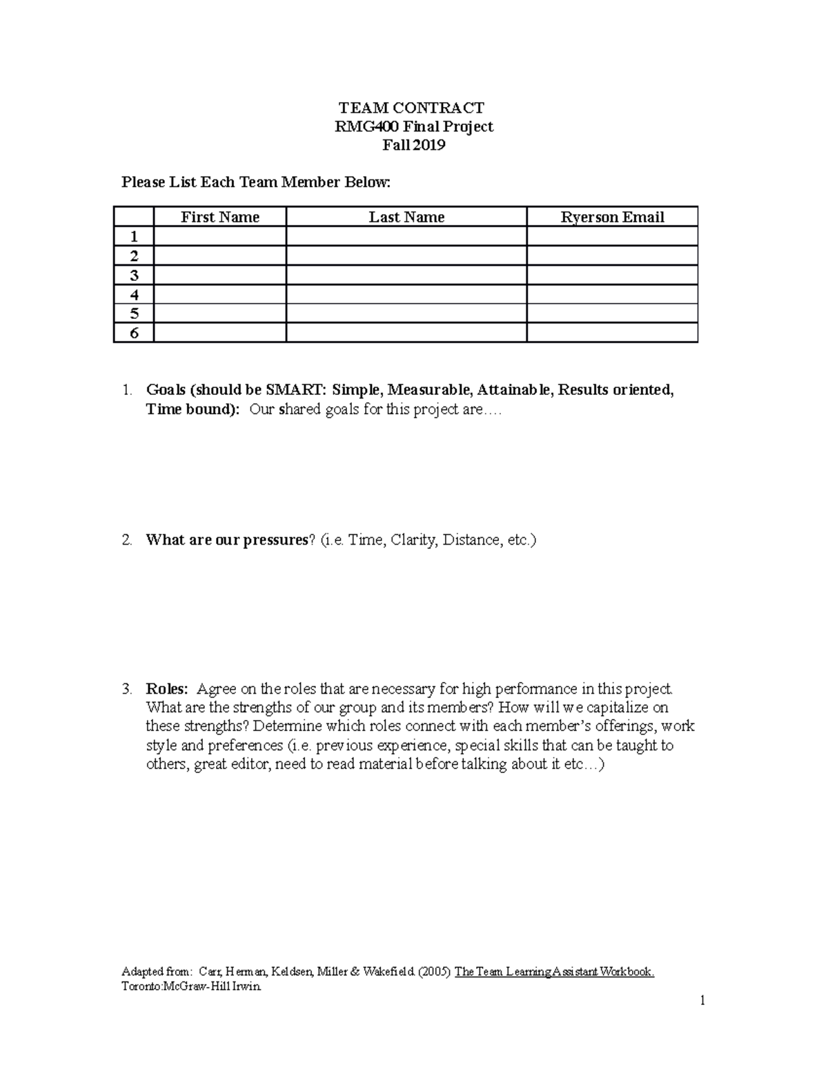 Team Contract Template Fall 2019 - TEAM CONTRACT RMG400 Final Project ...