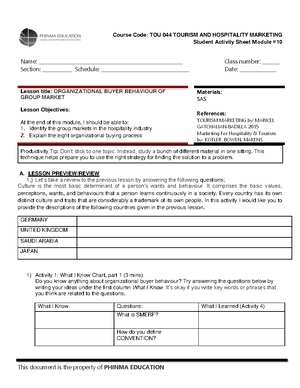 Rubric for reporting - COLLEGE OF HOSPITALITY AND TOURISM MANAGEMENT ...