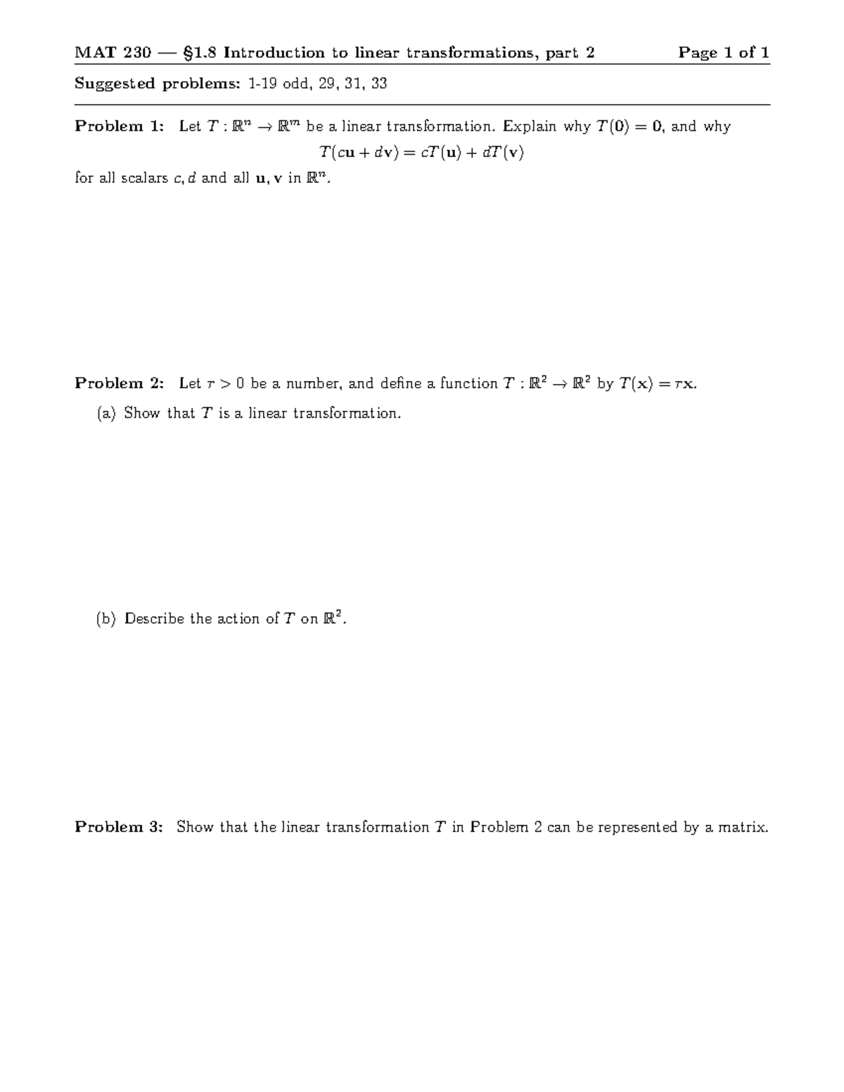 09 30 1 8 Introduction To Linear Transformations Part 2 Handout Mat