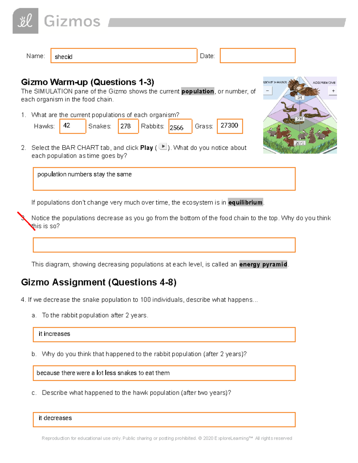 Gizmo Warm Ups - Name: Date: Gizmo Warm-up (Questions 1-3) The ...