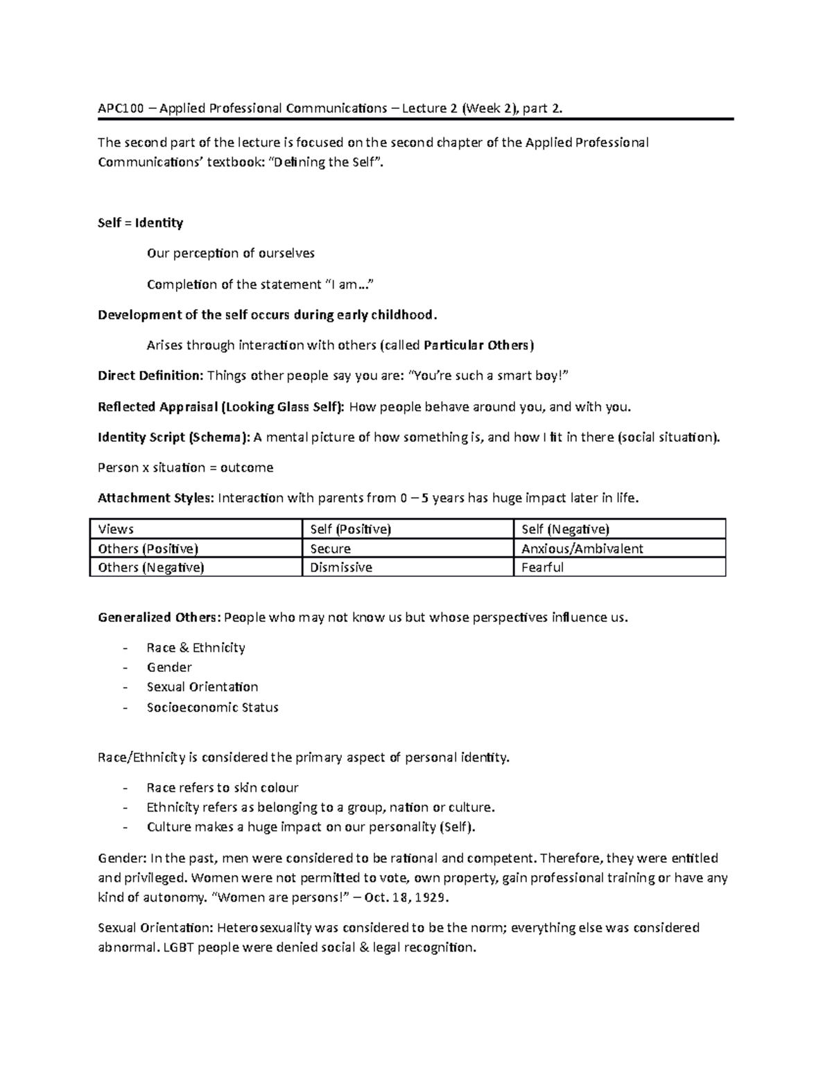 APC100 Lecture 2 (part 2) - APC100 – Applied Professional ...