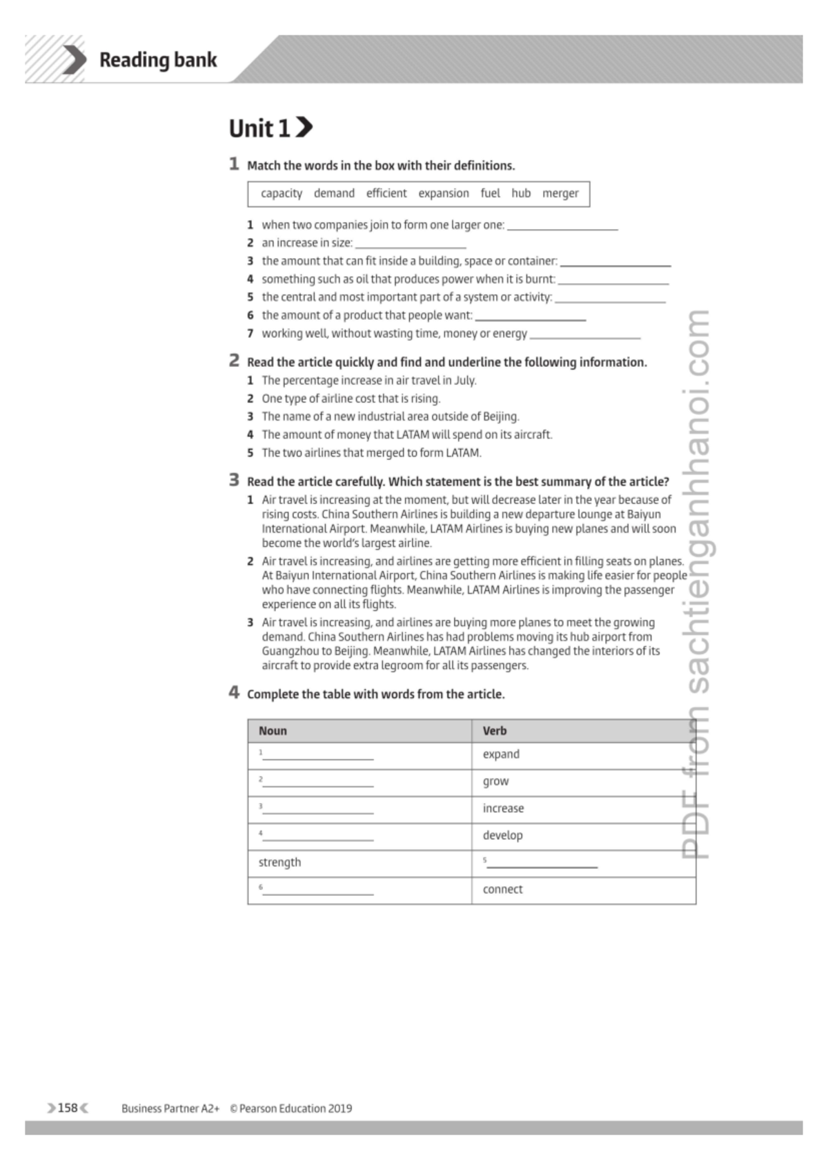 U1-U2 - English in general - Reading bank Unit 1 1 Match the words in the box with their - Studocu