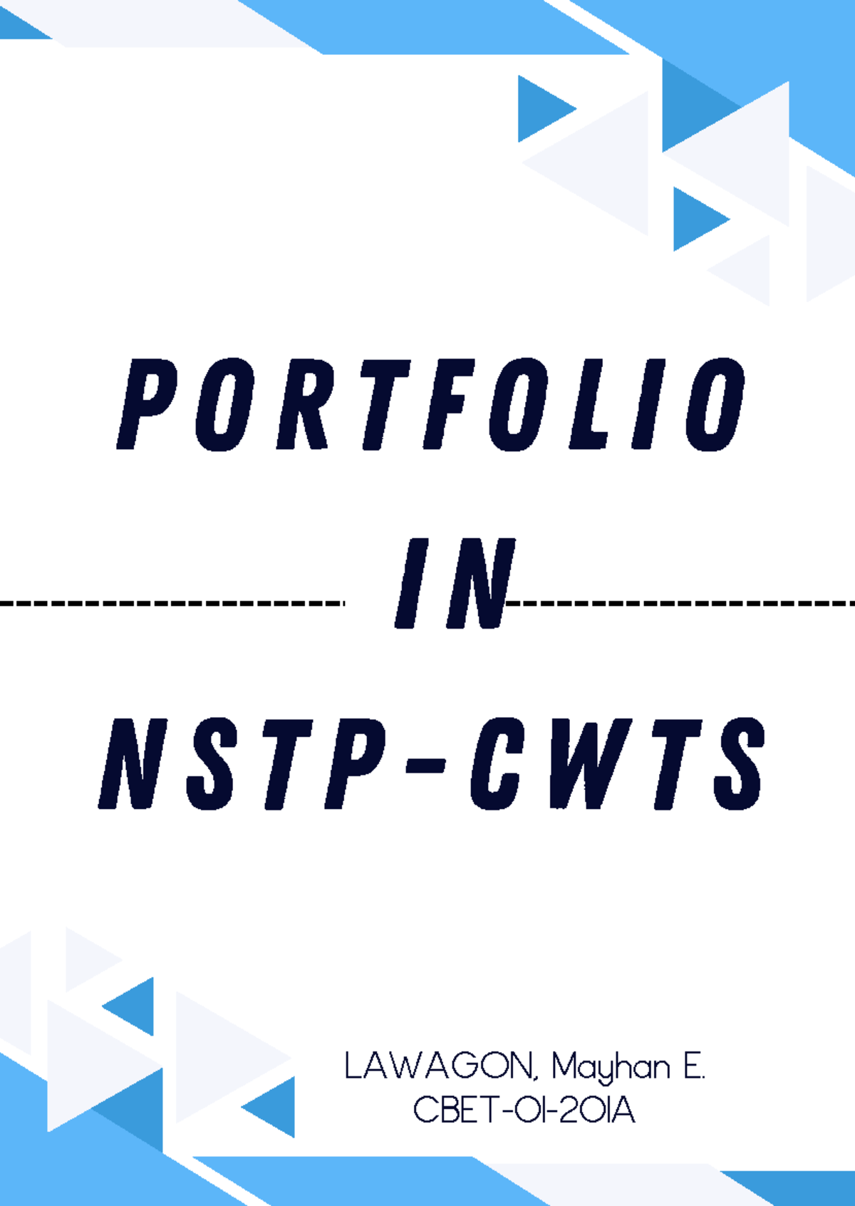Portfolio - P O R T F O L I O I N N S T P - C W T S LAWAGON, Mayhan E ...