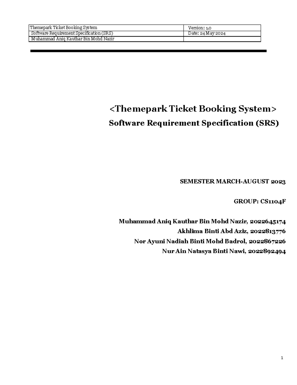 Project SRS CDCS1104F - isp - Software Requirement Specification (SRS ...