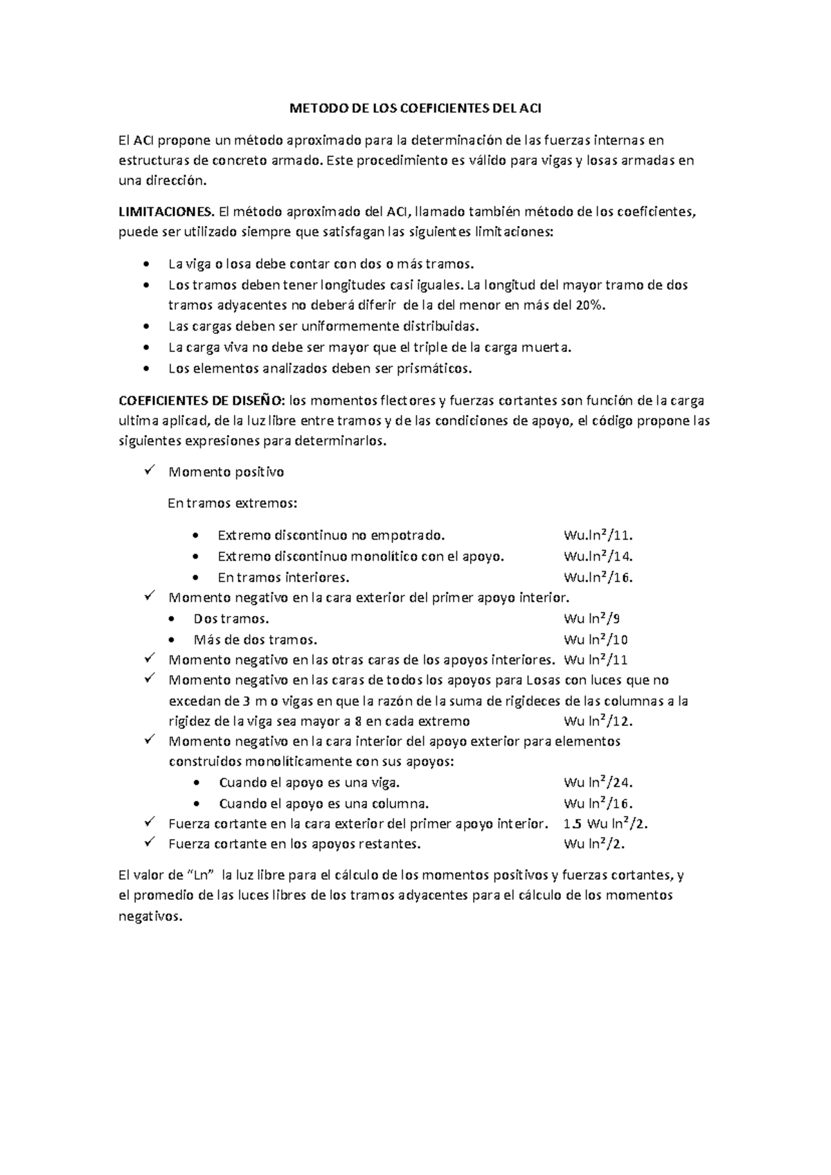 Metodo de los coeficientes del aci - METODO DE LOS COEFICIENTES DEL ACI ...