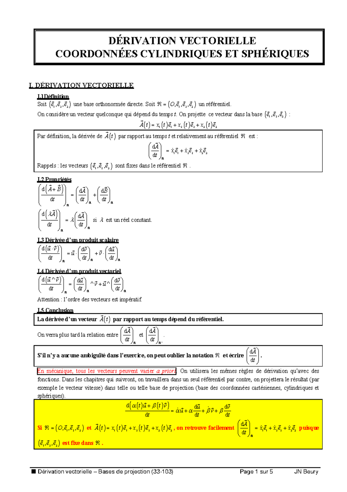 Deriver Un Vecteur: Dérivée Vectorielle Formule Word – DXJFW