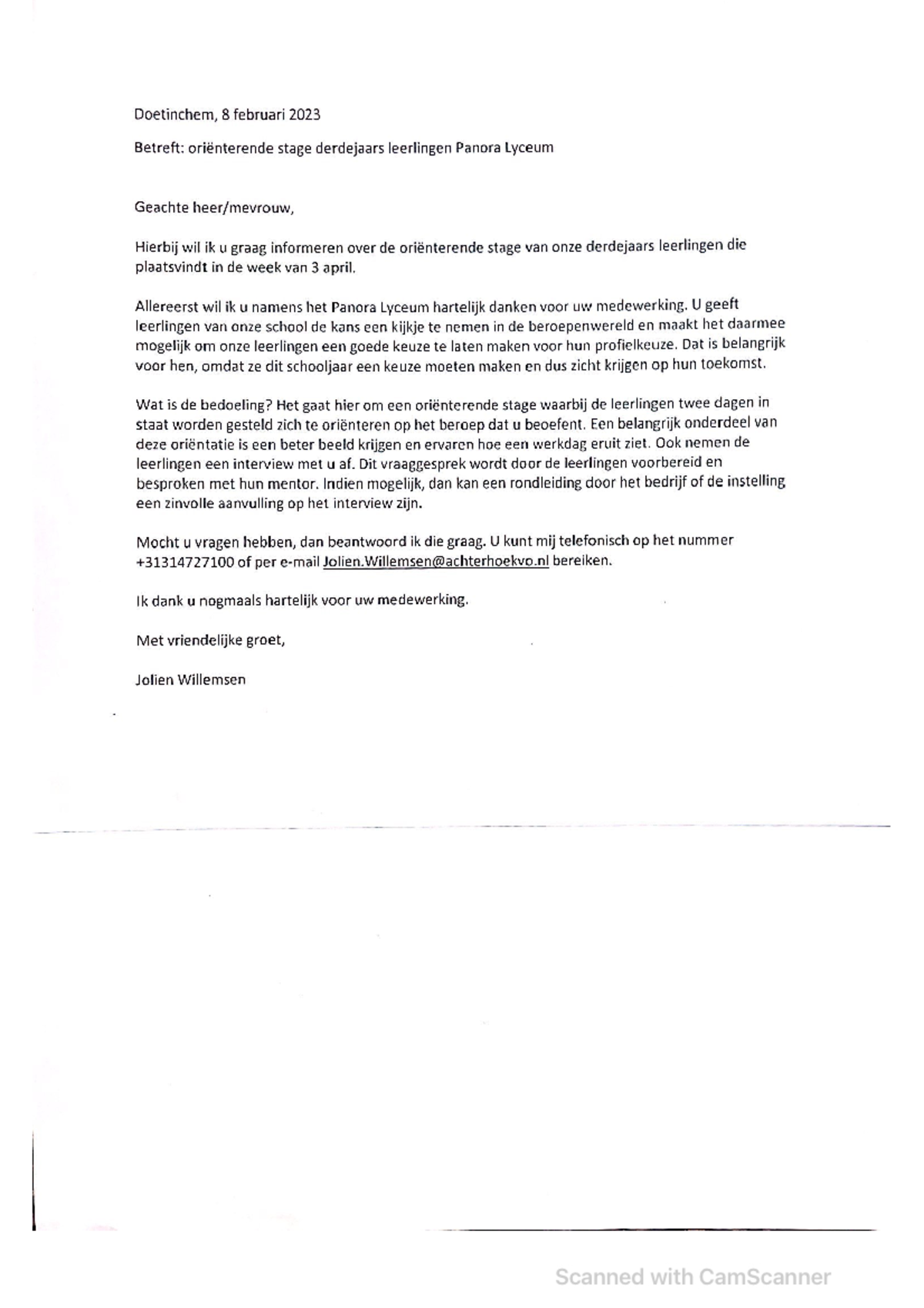Brief school - Snndn - Wiskunde B - Studeersnel