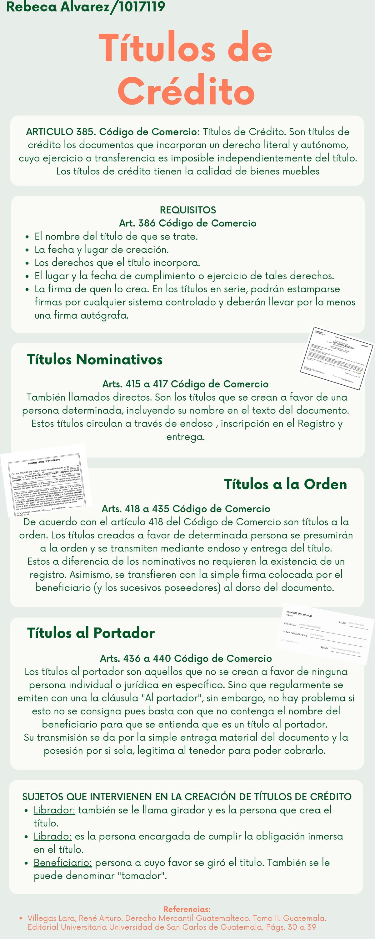 Infografía Clasificación Legal de los Títulos de Crédito (Rebeca ...