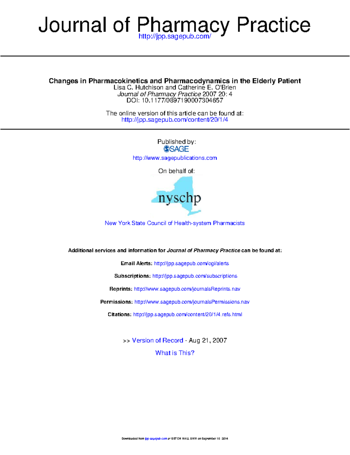 Pharmacokinetic elderly patient - jpp.sagepub/ Journal of Pharmacy ...