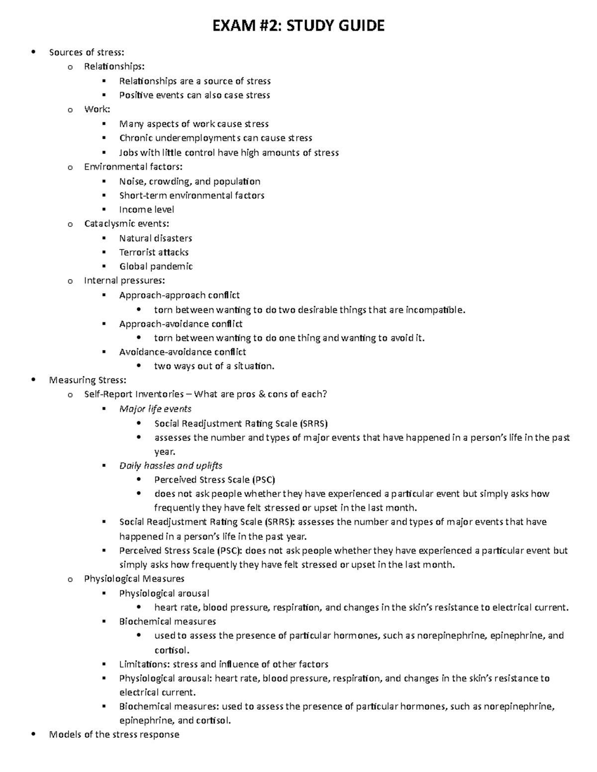 Exam #2 Study Guide - detailed exam summary - EXAM #2: STUDY GUIDE ...