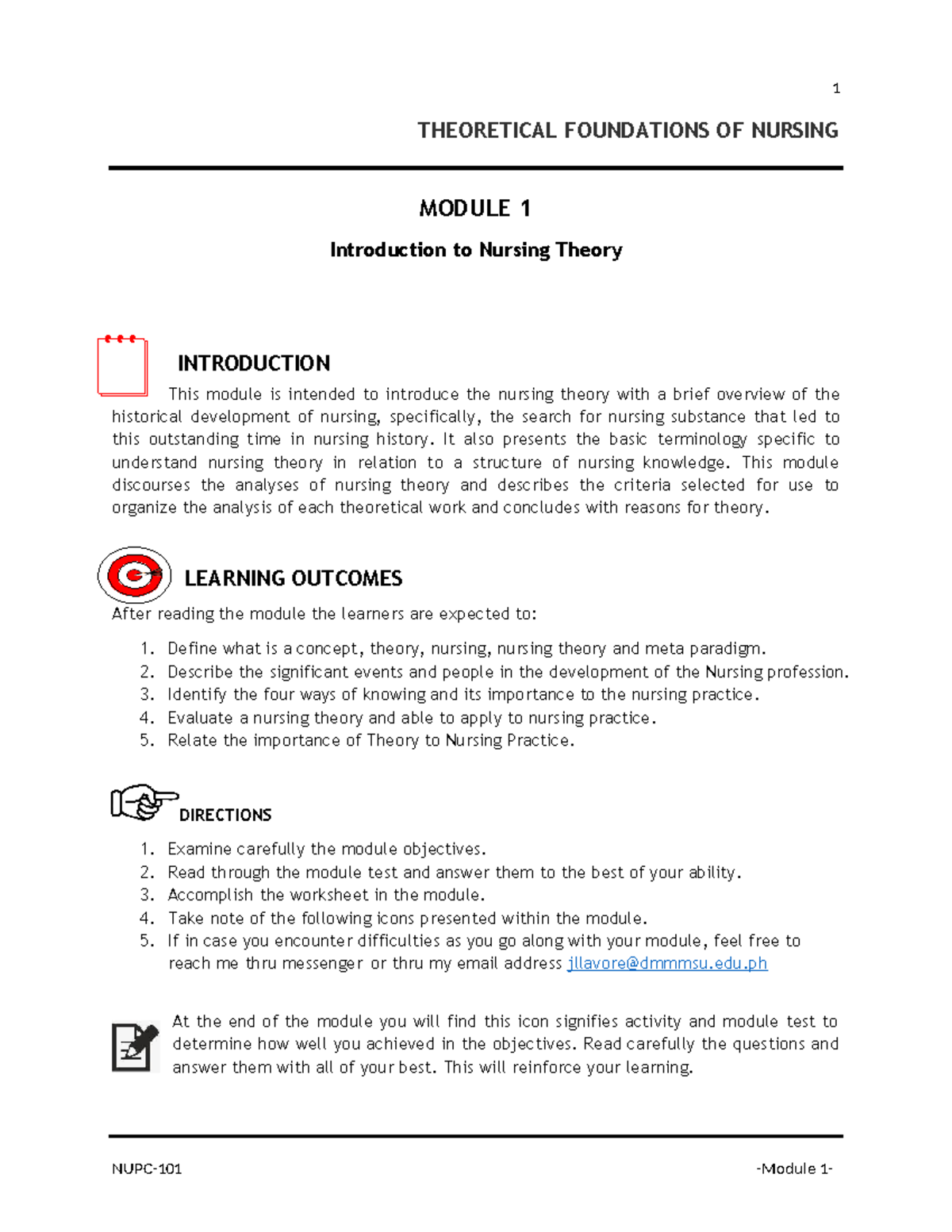 TFN Module 1 2 - notes for theoretical foundation in nursing ...