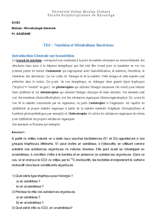 TD1 initiation aux techniques de Microbiologie - Mettre en pratique quelques unes des ...