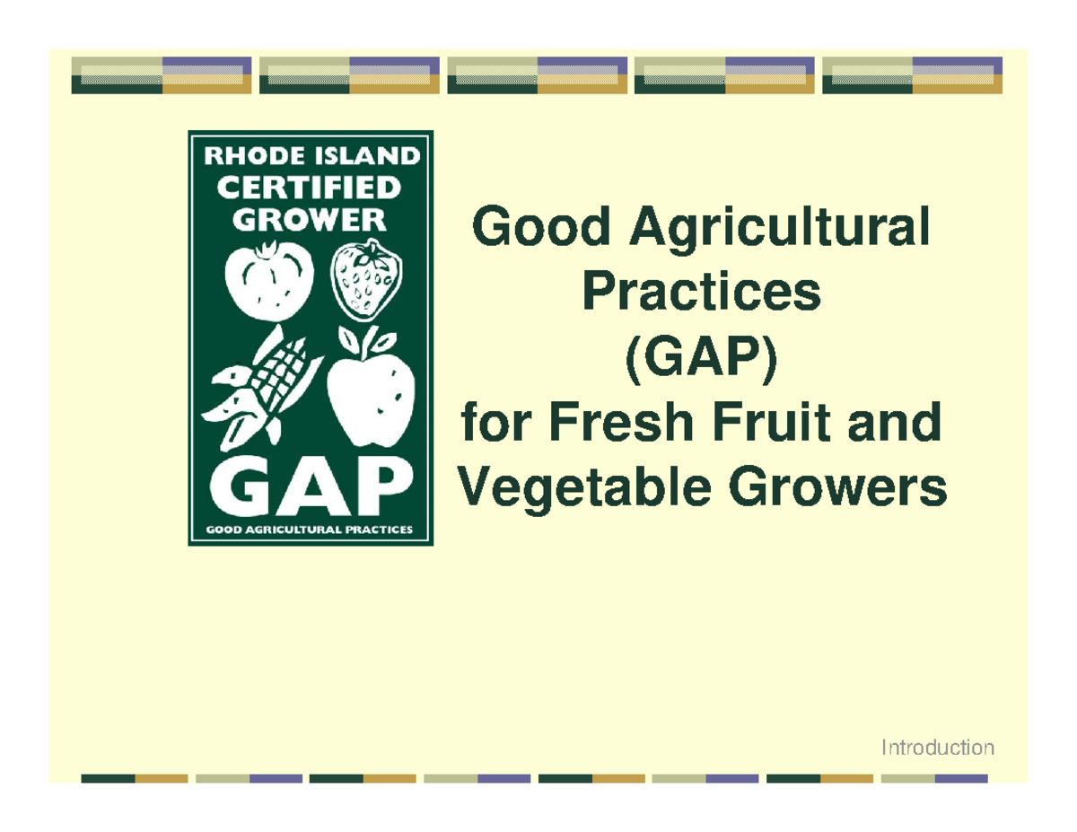 1 Introduction to GAP 2016 - Good Agricultural Practices (GAP) for ...