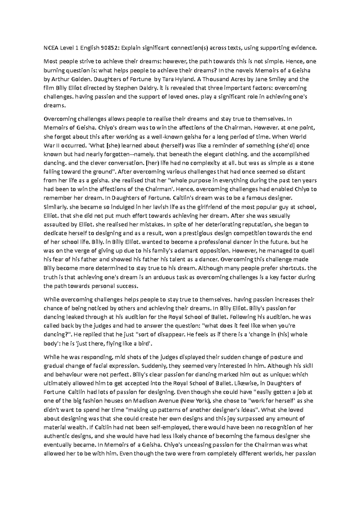 NCEA Level 1 English 90852 - NCEA Level 1 English 90852: Explain ...