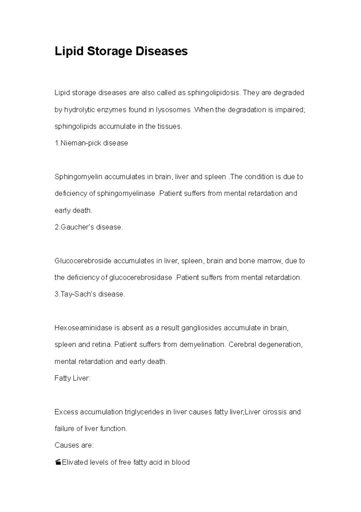 Lipid Storage Diseases - Lipid Storage Diseases Lipid storage diseases ...