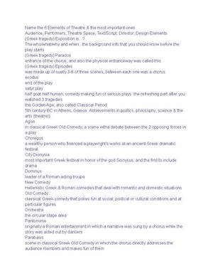 Element 6- spectacle - Play Analysis with Professor Lisa Devine ...