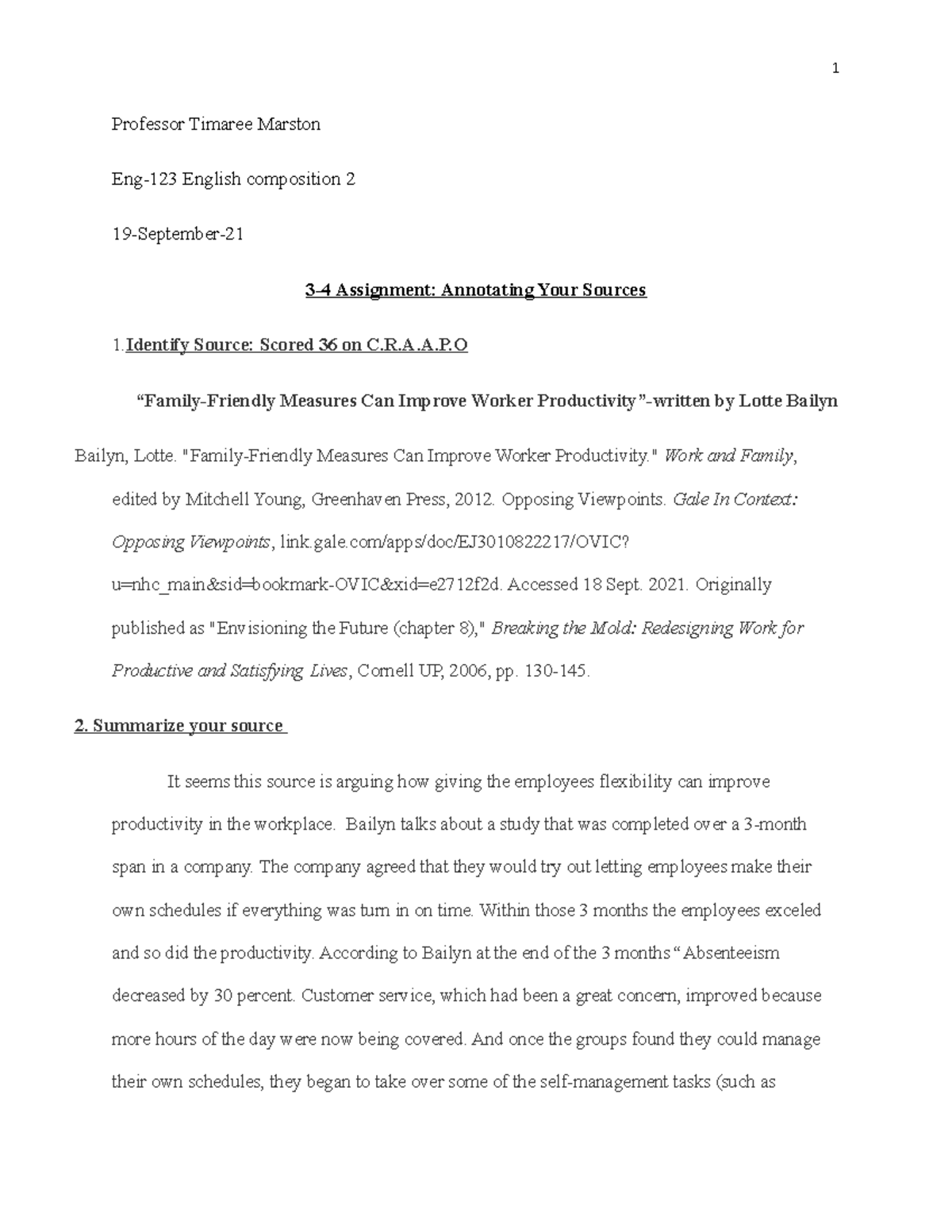 3-4 Annotating Your Sources - Professor Timaree Marston Eng-123 English ...