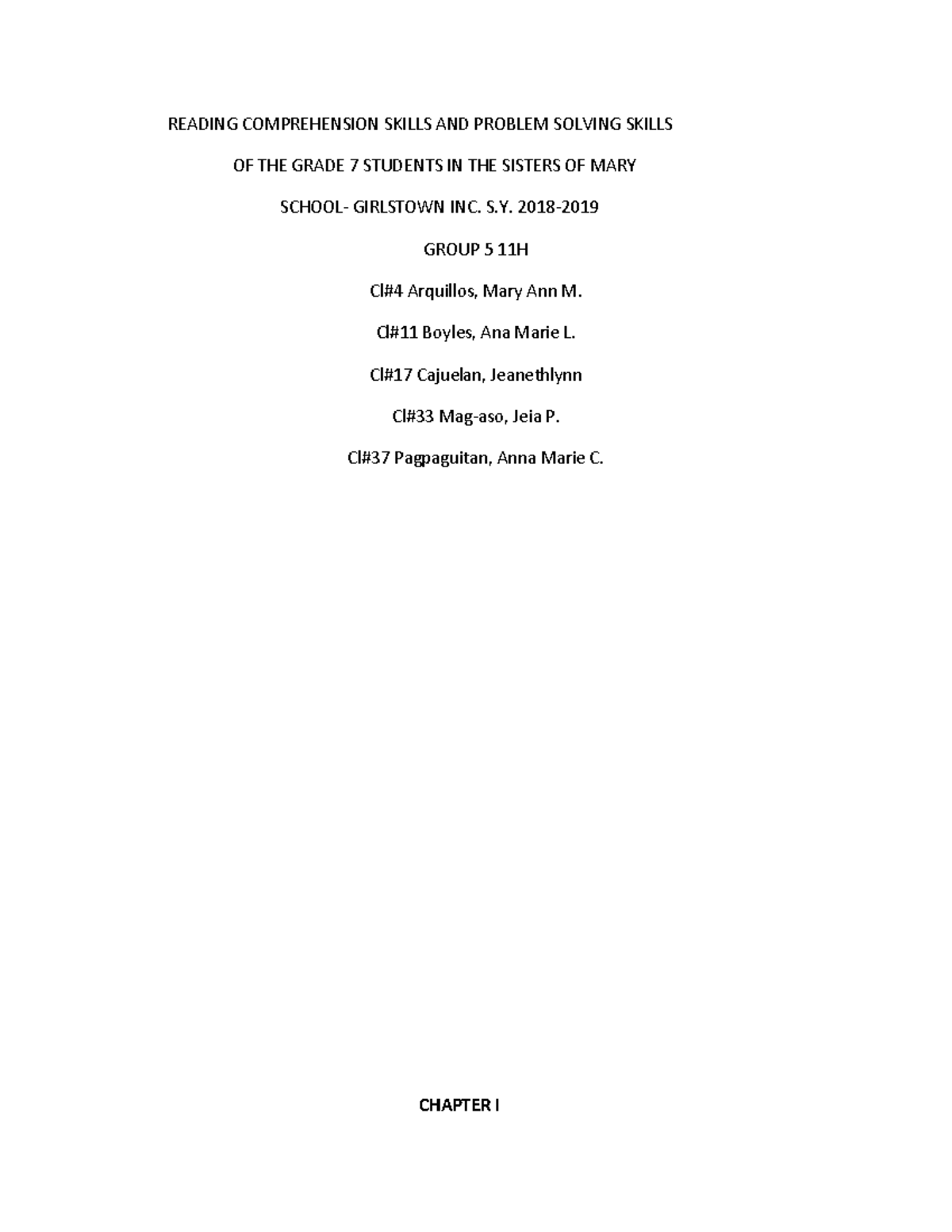 Reading Comprehension Skills AND Problem - READING COMPREHENSION SKILLS ...