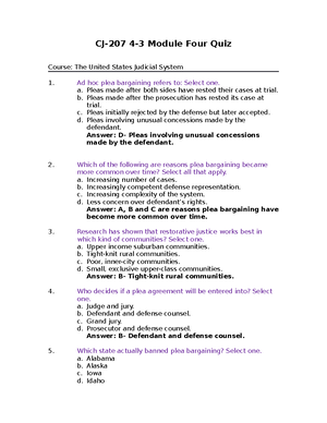 CJ 207 6-0 CYK Quiz - Check Your Knowledge Quiz for Module 6 - CJ-207 Module 6-0 Check Your ...