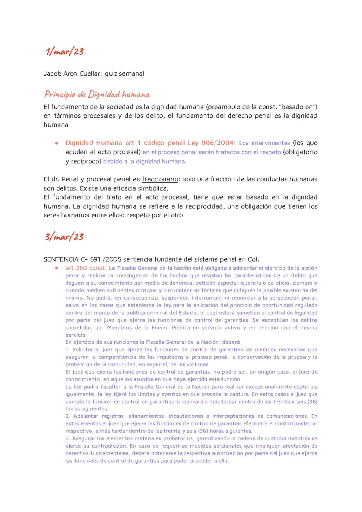 Apuntes Principios y Fundamentos del Derecho Procesal Penal - 1/ma ...