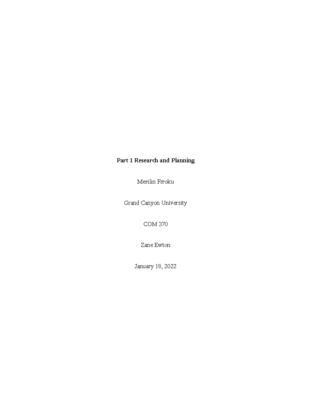 Part 1 Research and Planning essay - Part 1 Research and Planning ...