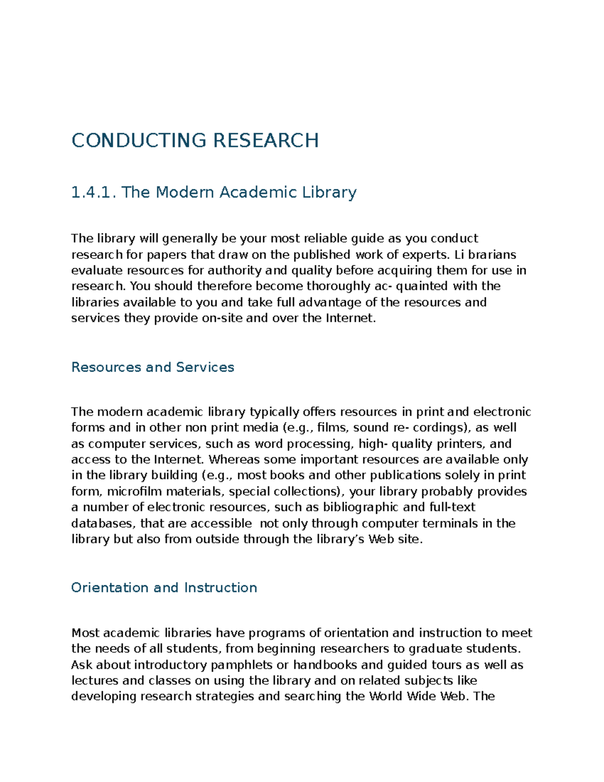 Research methodology MLA - CONDUCTING RESEARCH 1.4. The Modern Academic ...