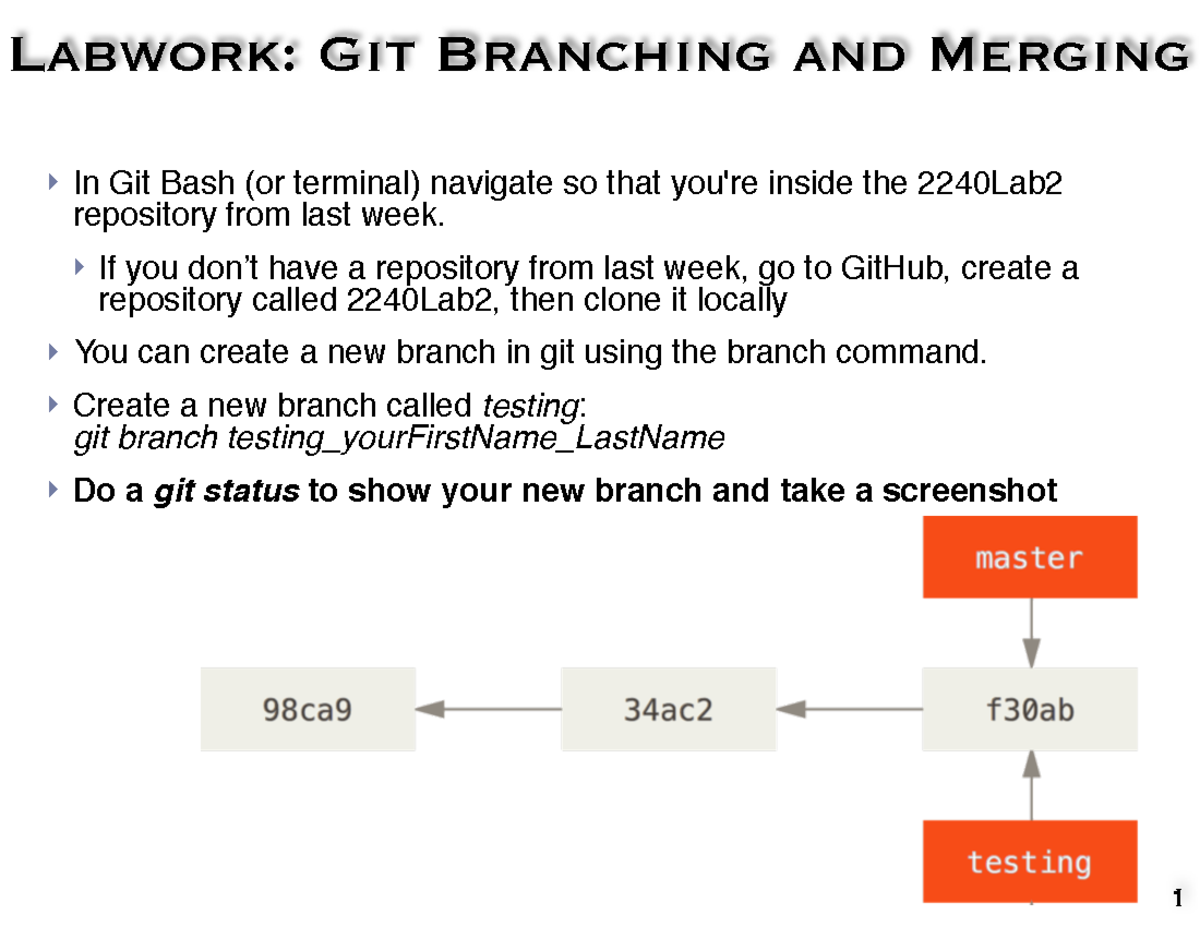 Lab 3 - lab for the course - } In Git Bash (or terminal) navigate so ...