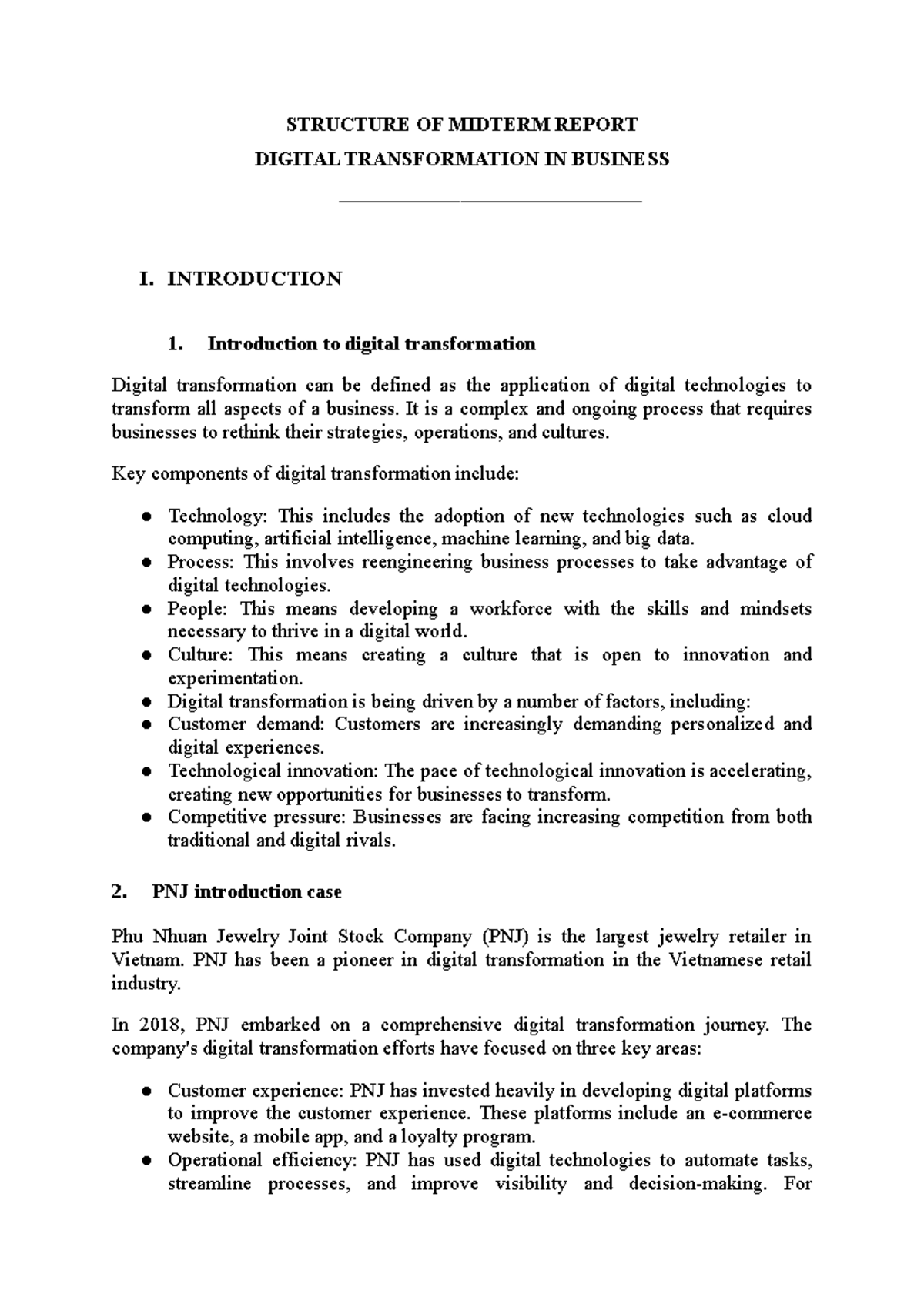 Structure OF Midterm Report - STRUCTURE OF MIDTERM REPORT DIGITAL ...