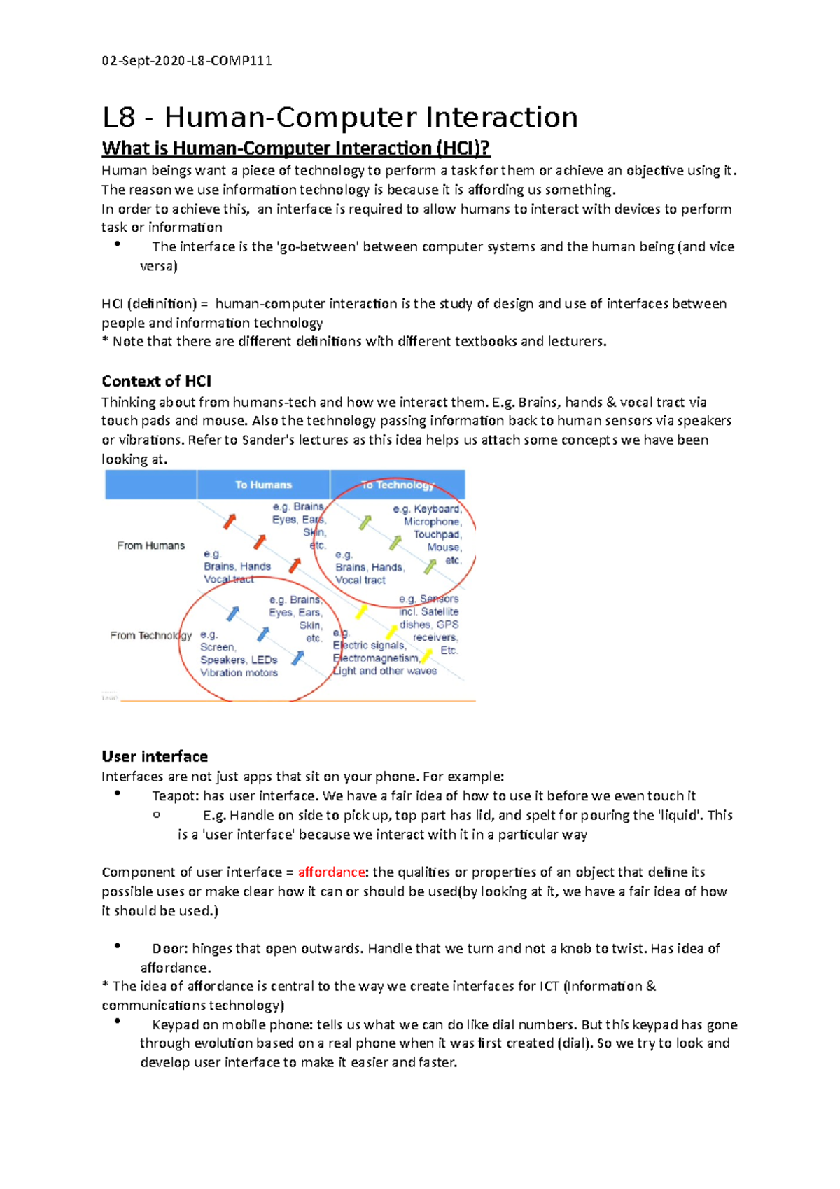 Lecture 8 - COMP 111 - L8 - Human-Computer Interaction What is Human ...