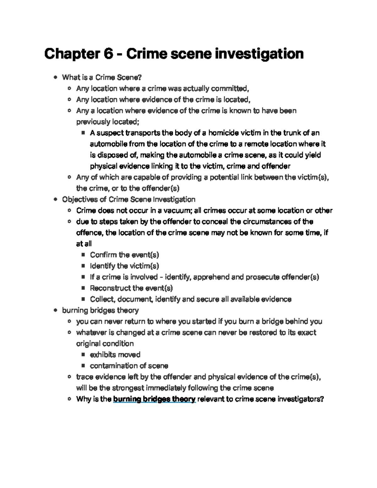 Crime scene investigation - Studocu