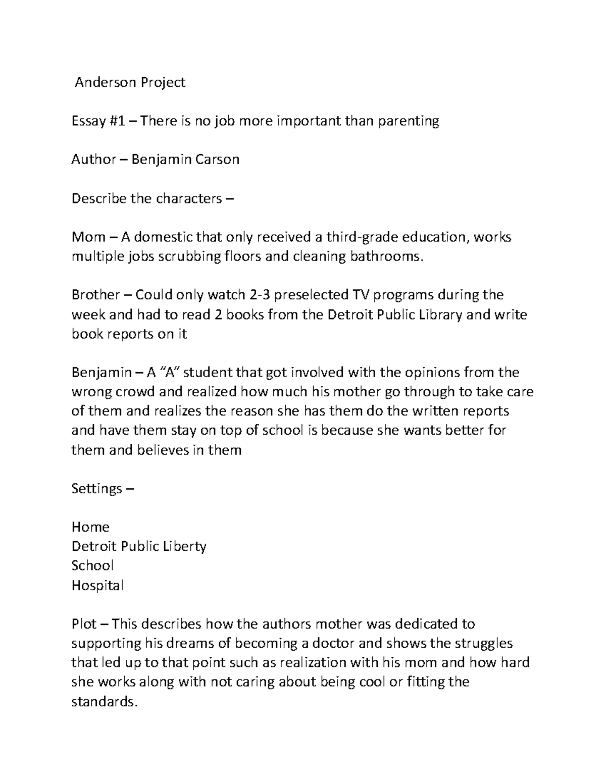 This I believe project - Anderson Project Essay #1 – There is no job ...