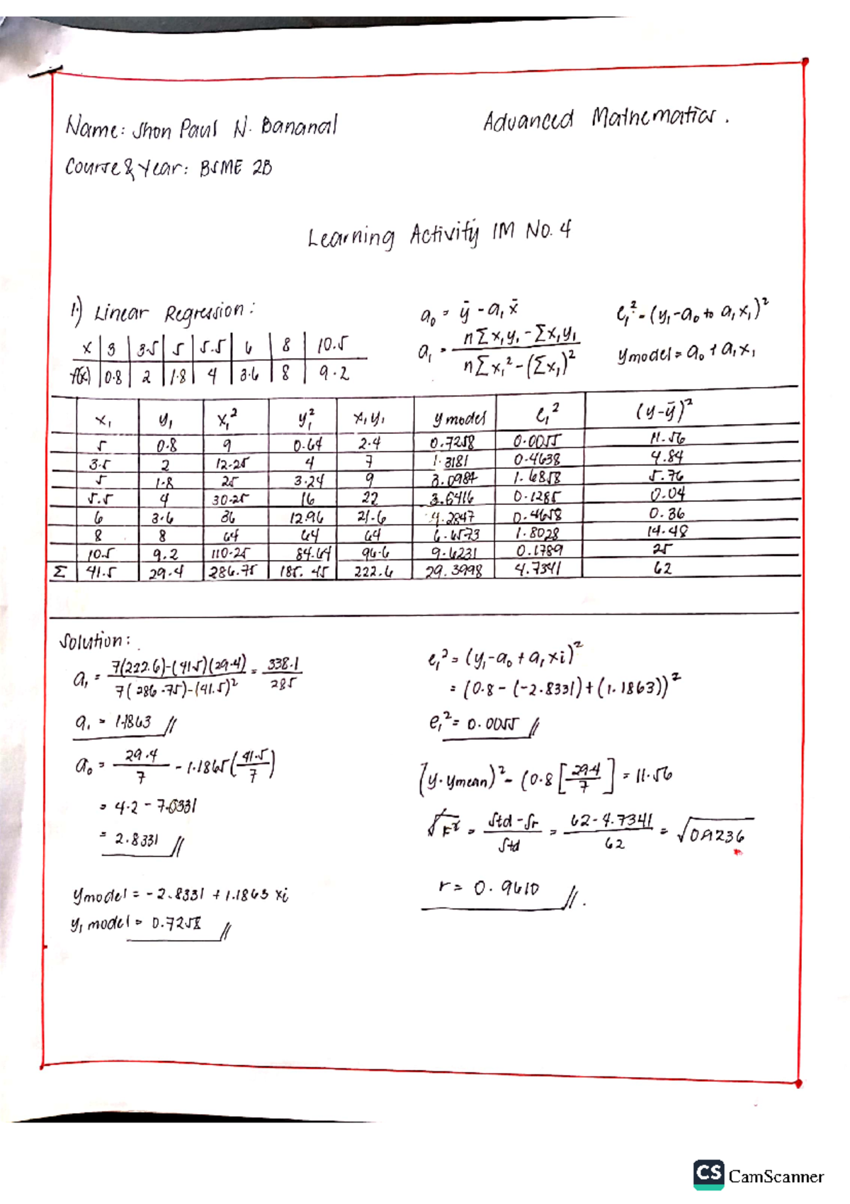 Advance Mathematics for ME Activity 4 - Mechanical Engineering ...