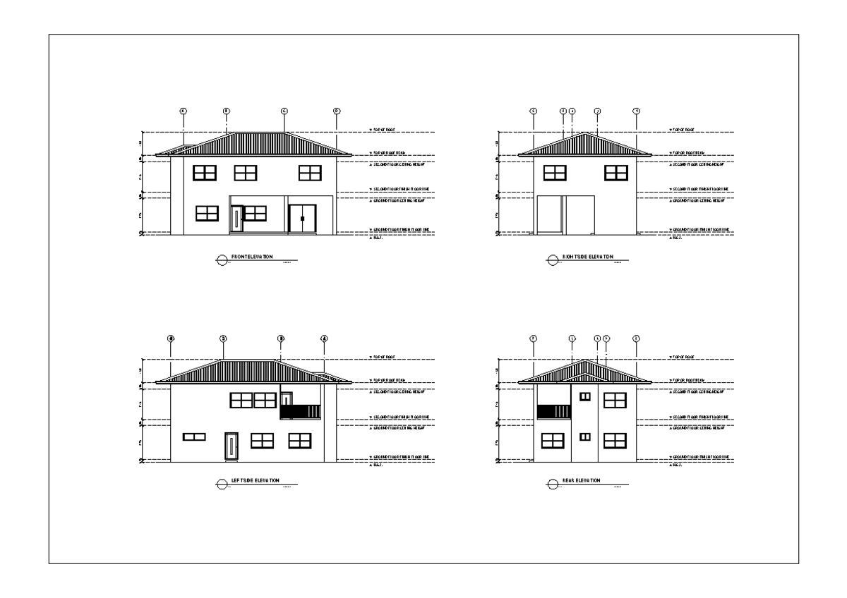 Elevations - I NEED THIS FOR MY ACTIVITY - A B C D 1 2 3 4 5 A B C D 1 ...