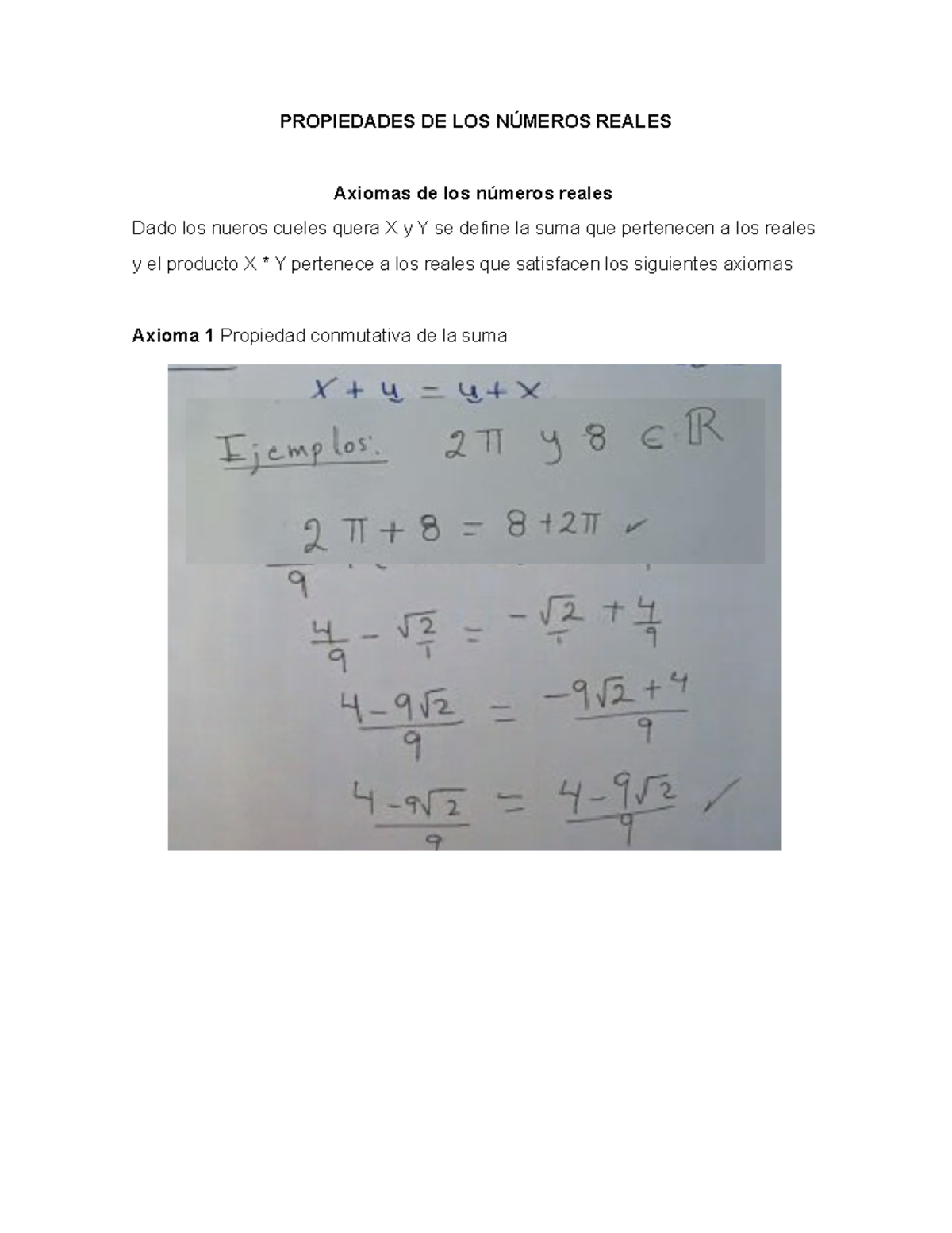 Propiedades DE LOS Números Reales - PROPIEDADES DE LOS NÚMEROS REALES ...