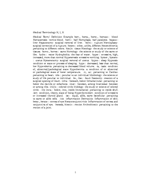 Med Terms CD - Medical Terminology for letters C and D - Medical ...