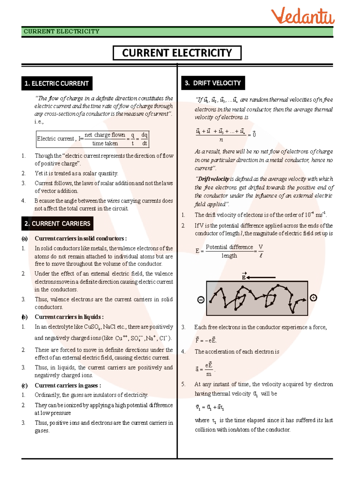 Class 12 Physics Revision Notes Current Electricity - ####### - Studocu