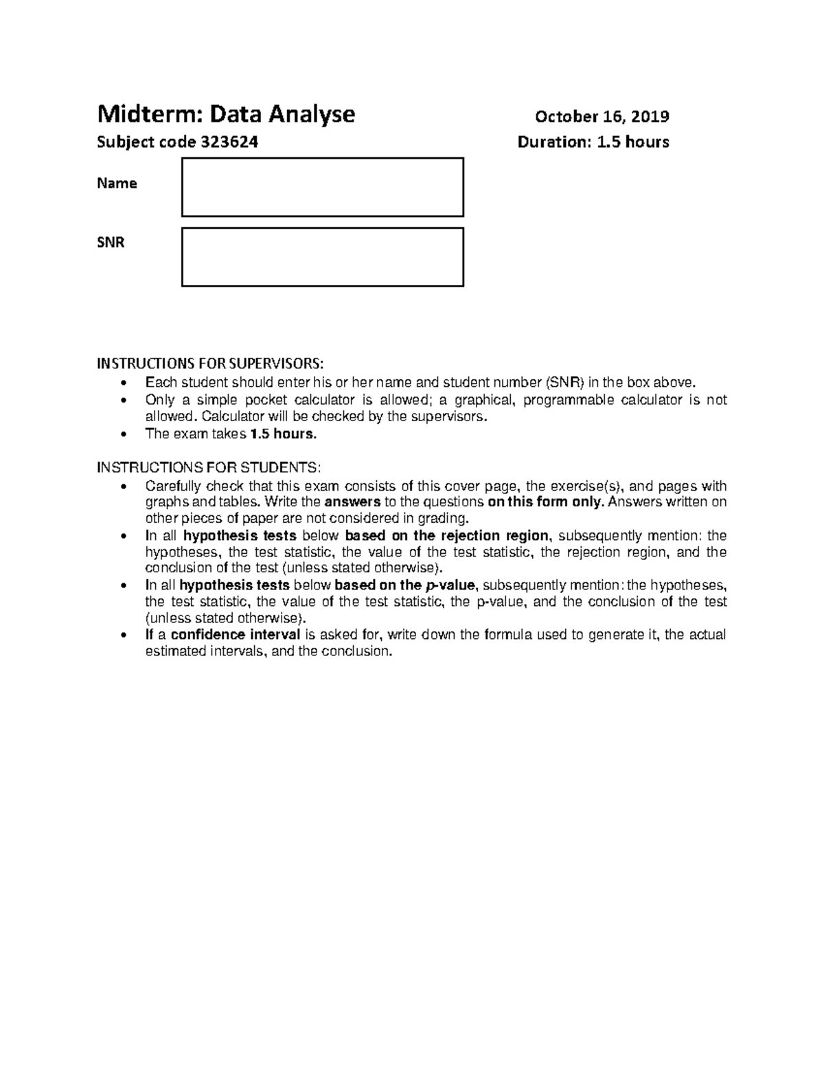 2019 Midterm Solution - Warning: TT: undefined function: 32 Midterm: Data Analyse October 16 ...