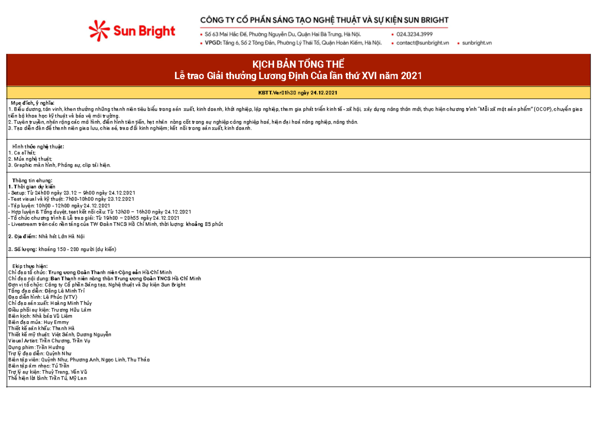 2021.12.24-Final KBTT - KỊCH BẢN TỔNG THỂ Lễ trao Giải thưởng Lương ...