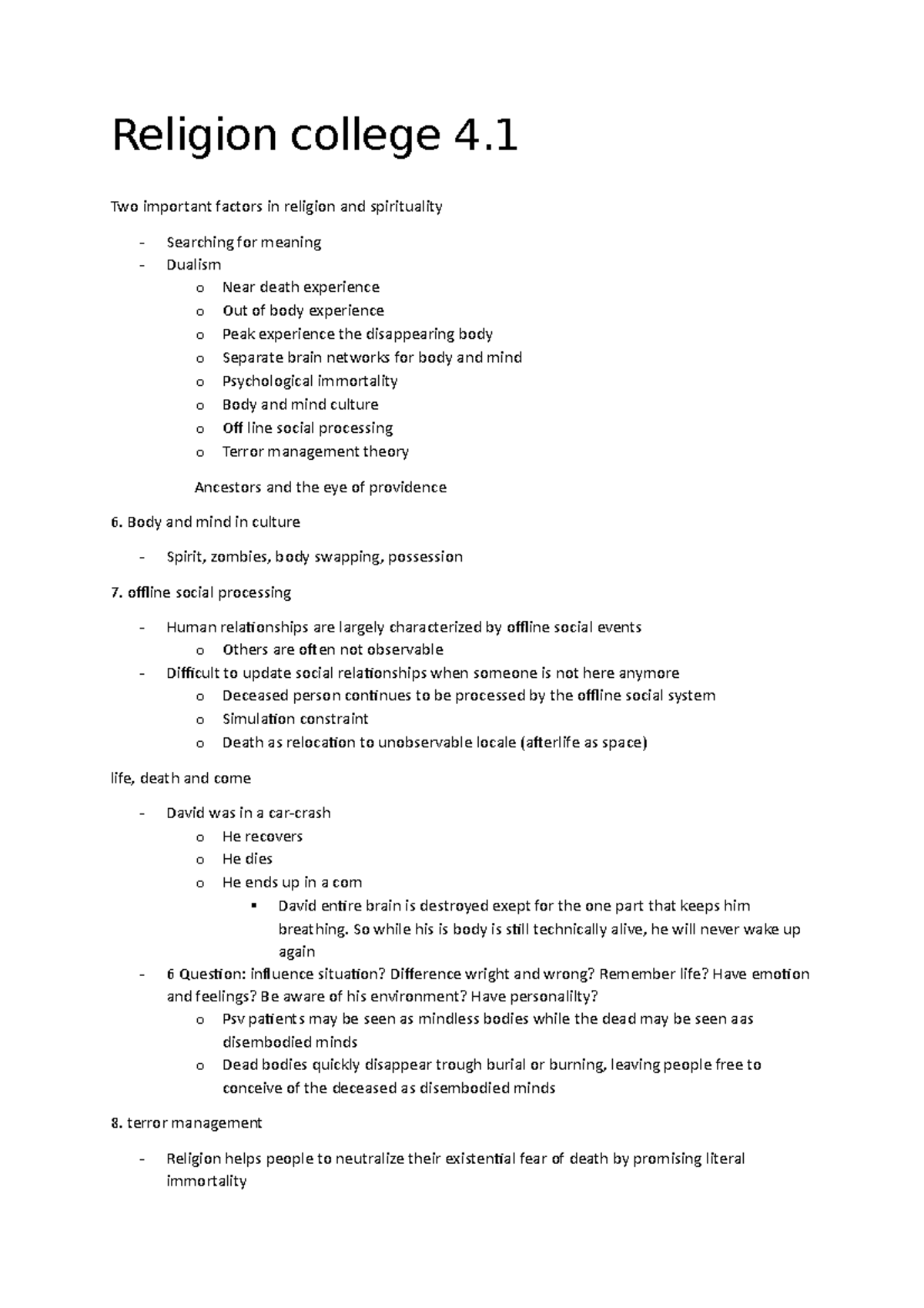 Religion college 4 aantekeningen - Religion and spirituality - Radboud ...