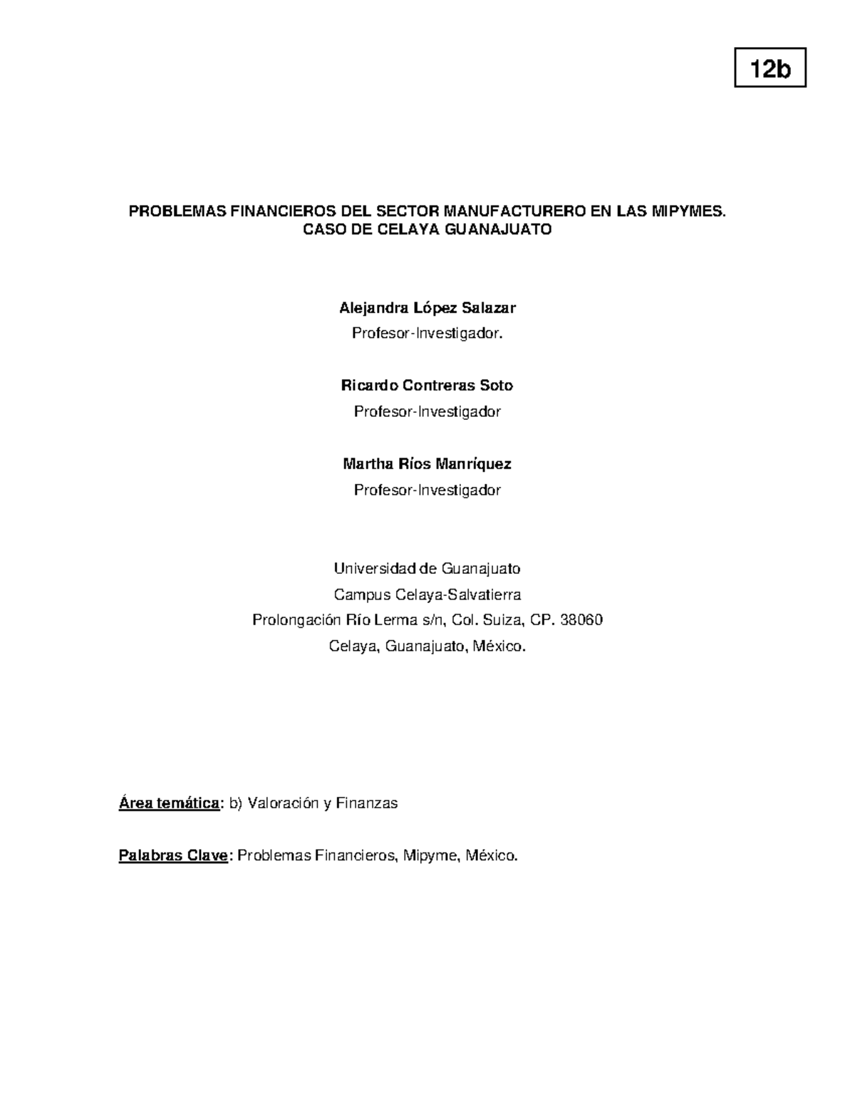 12b - Hnkkk - 12b PROBLEMAS FINANCIEROS DEL SECTOR MANUFACTURERO EN LAS ...