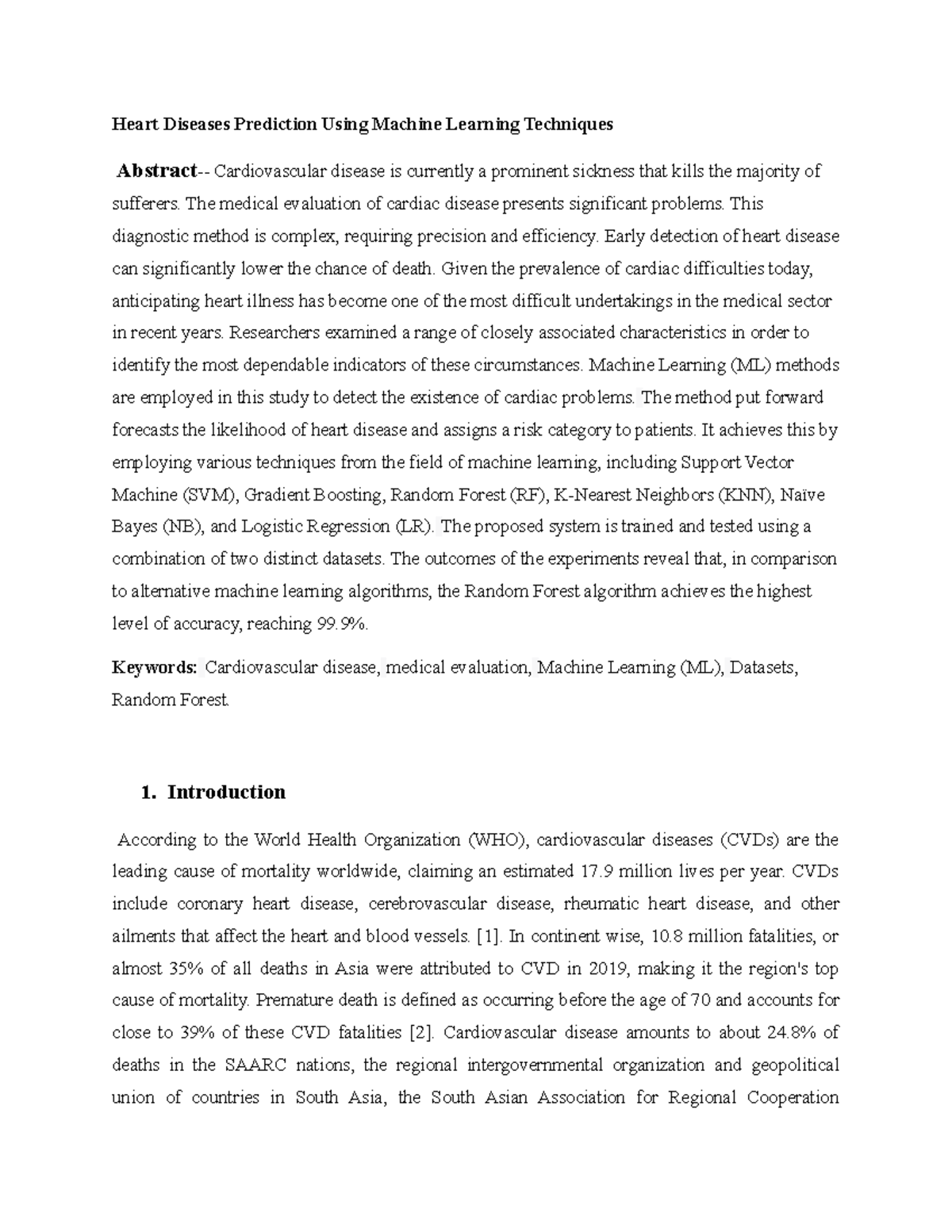 Heart Diseases Prediction Using Machine Learning Techniques - The ...