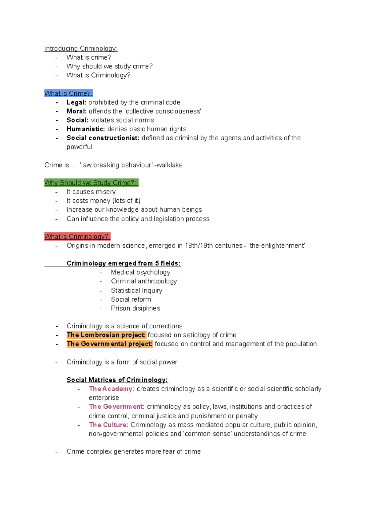 2 - Introducing Criminology - Introducing Criminology: - What is crime ...