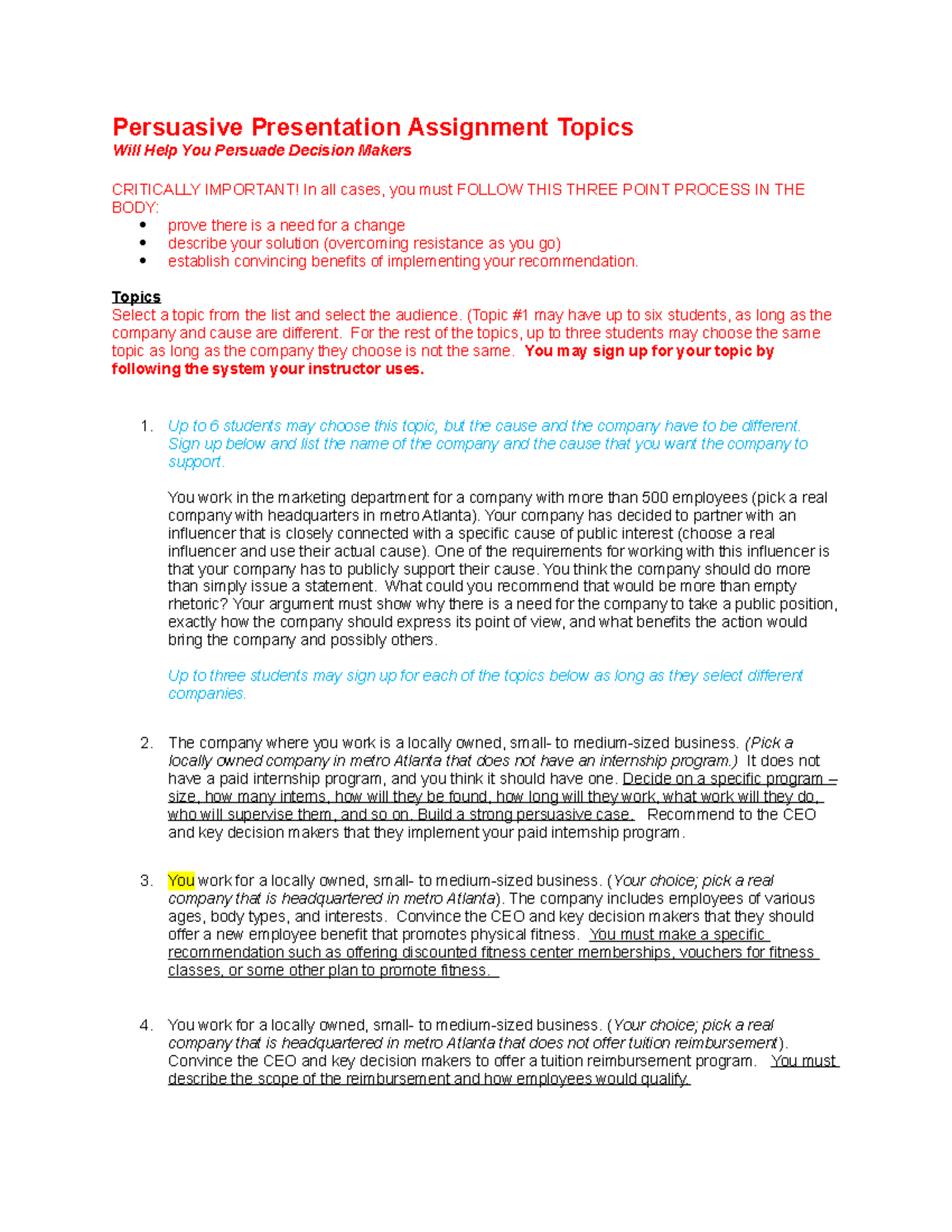 Persuasive Assignment Topics - Persuasive Presentation Assignment ...