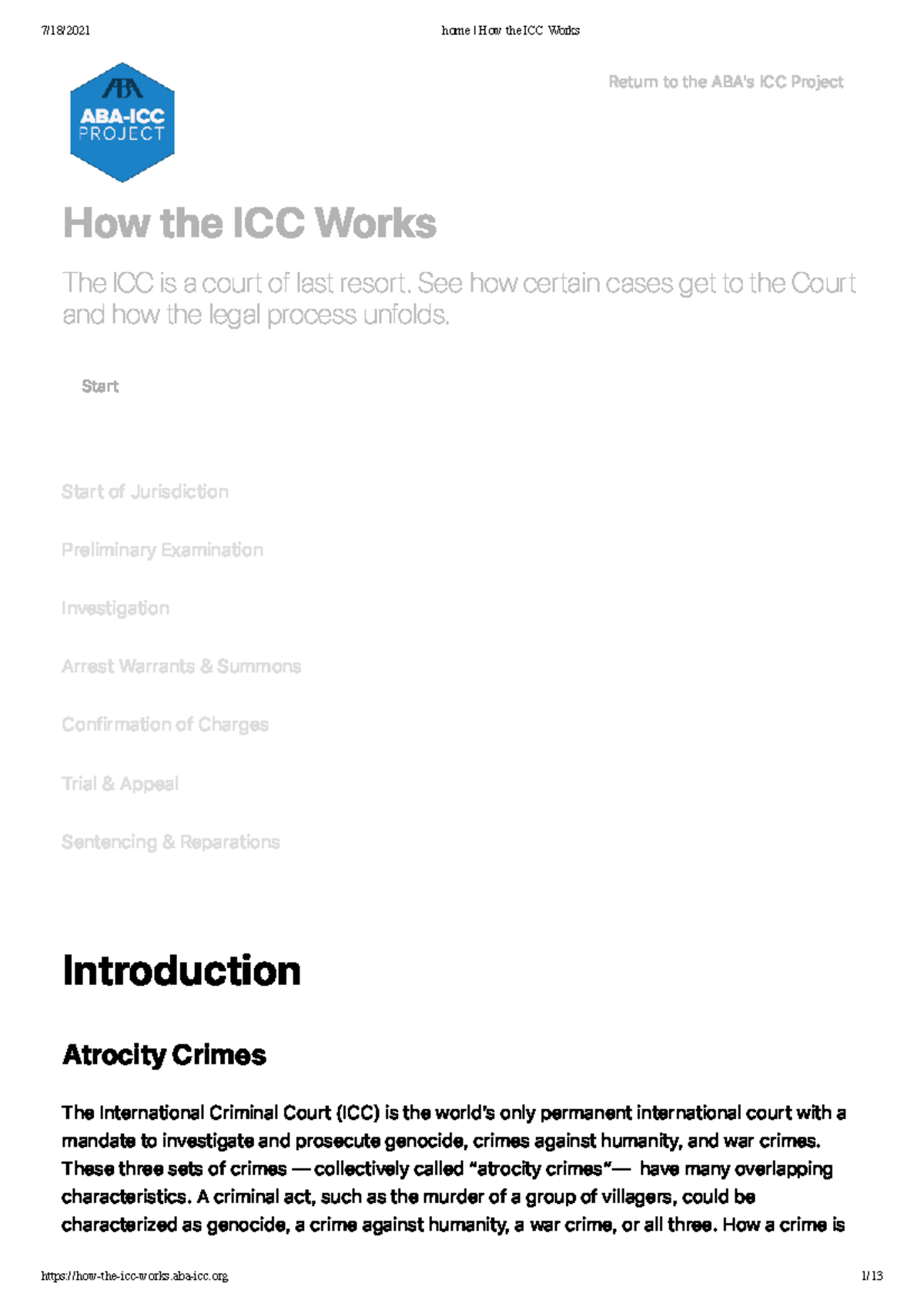 How the ICC Works POLS - urgjhgfd dbhjx xdfseser - Return to the ABA's ...