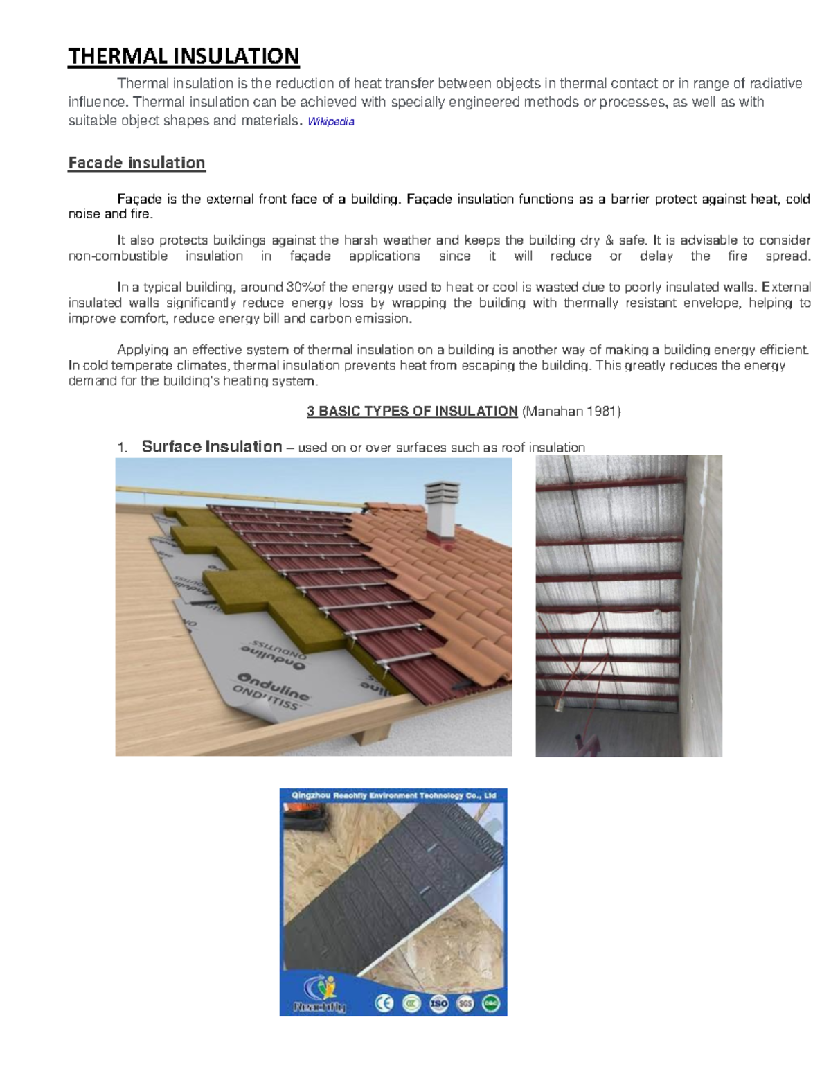 TD Thermal Insulation - DSADSAD - THERMAL INSULATION Thermal insulation ...