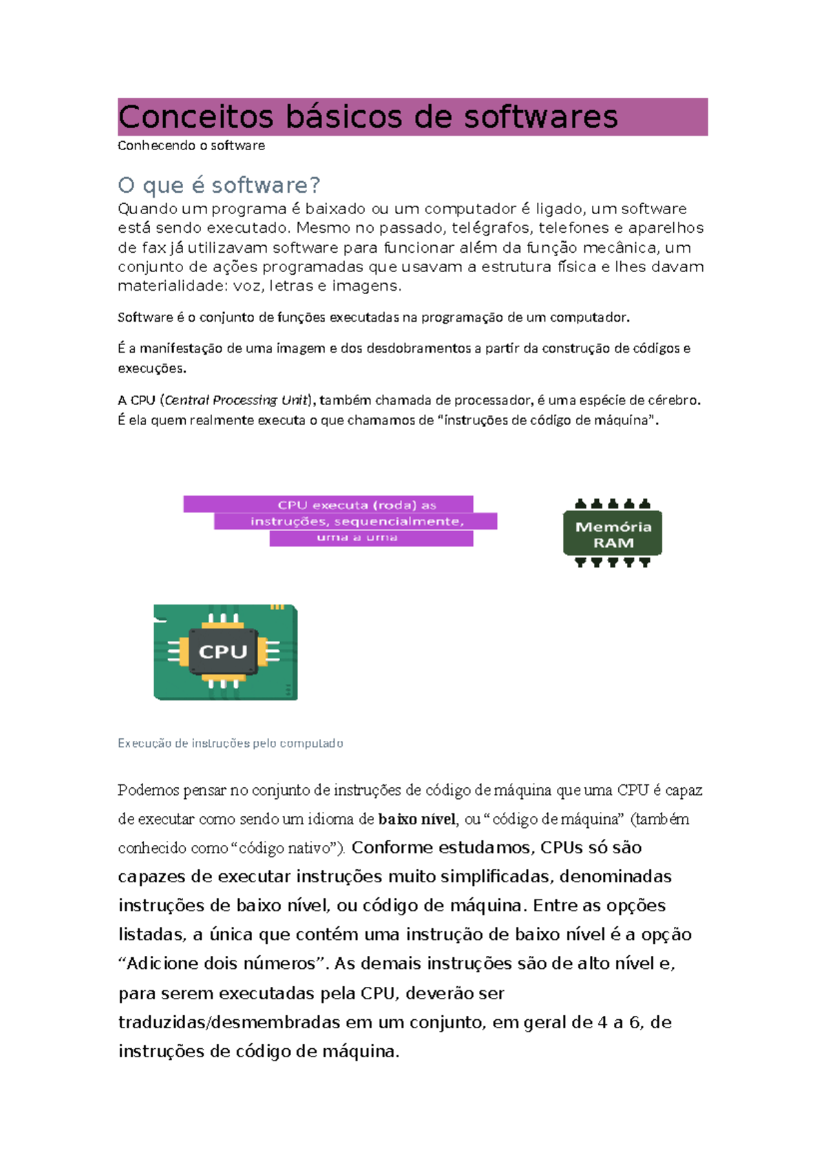 Conceitos básicos de softwares - Conceitos básicos de softwares ...