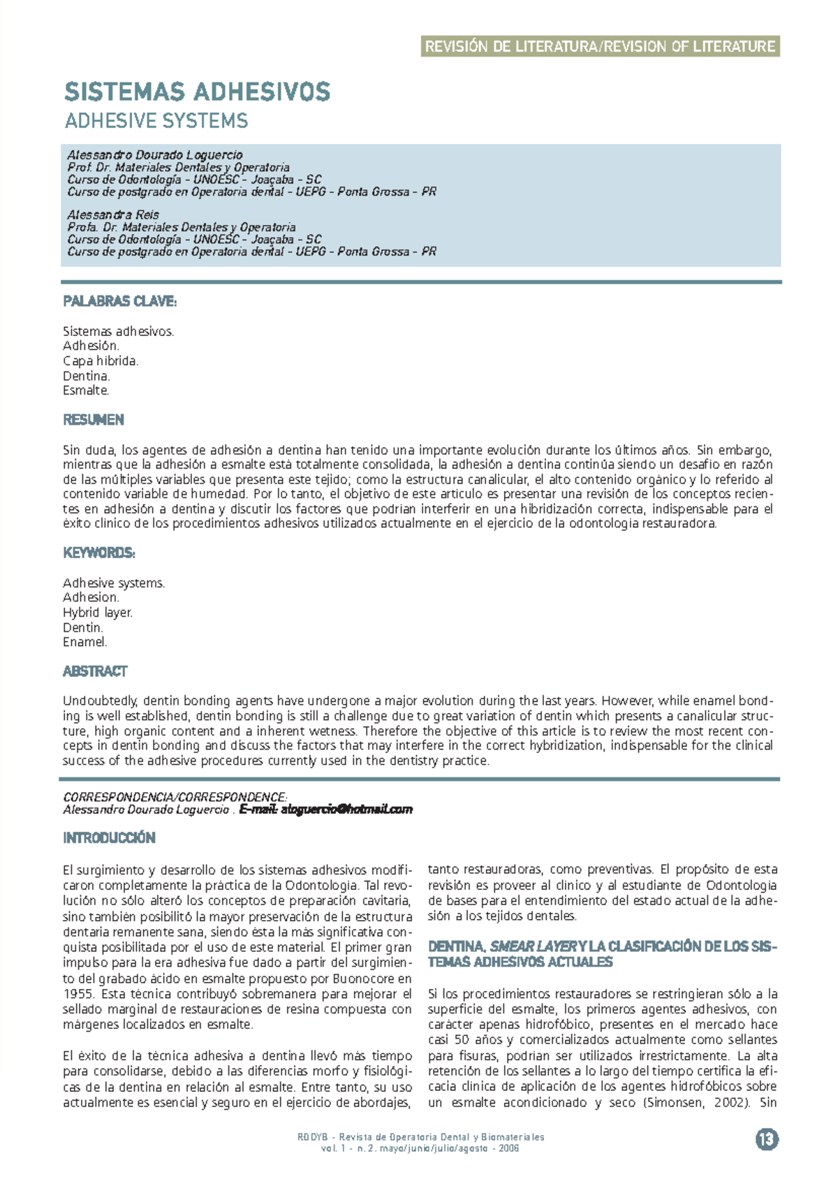 Sistemas-adhesivos - clasificacion de sistemas adhesivos y funciones - PALABRAS CLAVE: Sistemas ...